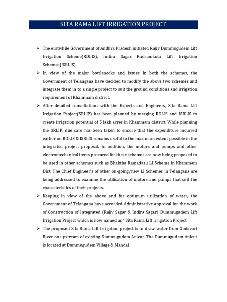 Sitarama Project Details | PDF | Technology & Engineering