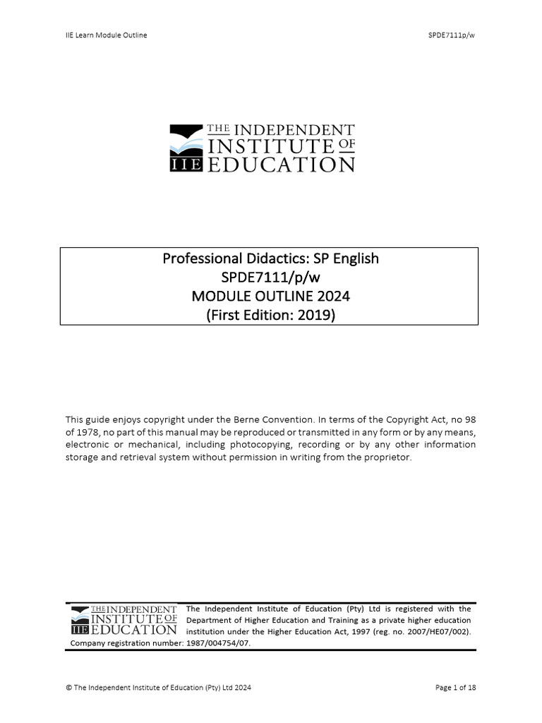 Spde7111 Mo | Download Free PDF | Educational Assessment | Curriculum