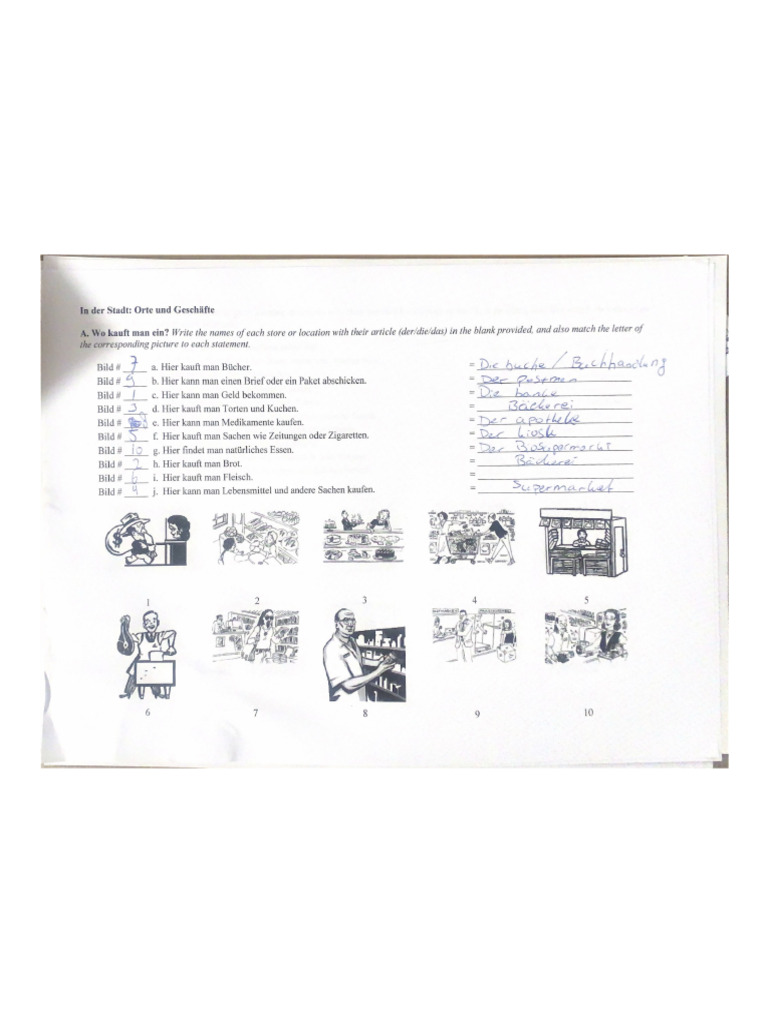 Homework German Lower Intermediate | PDF