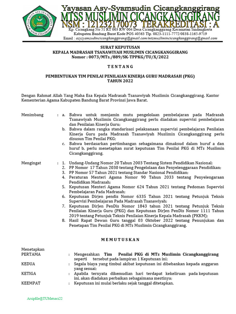 SK Tim PKG Matsaci 2022 | PDF