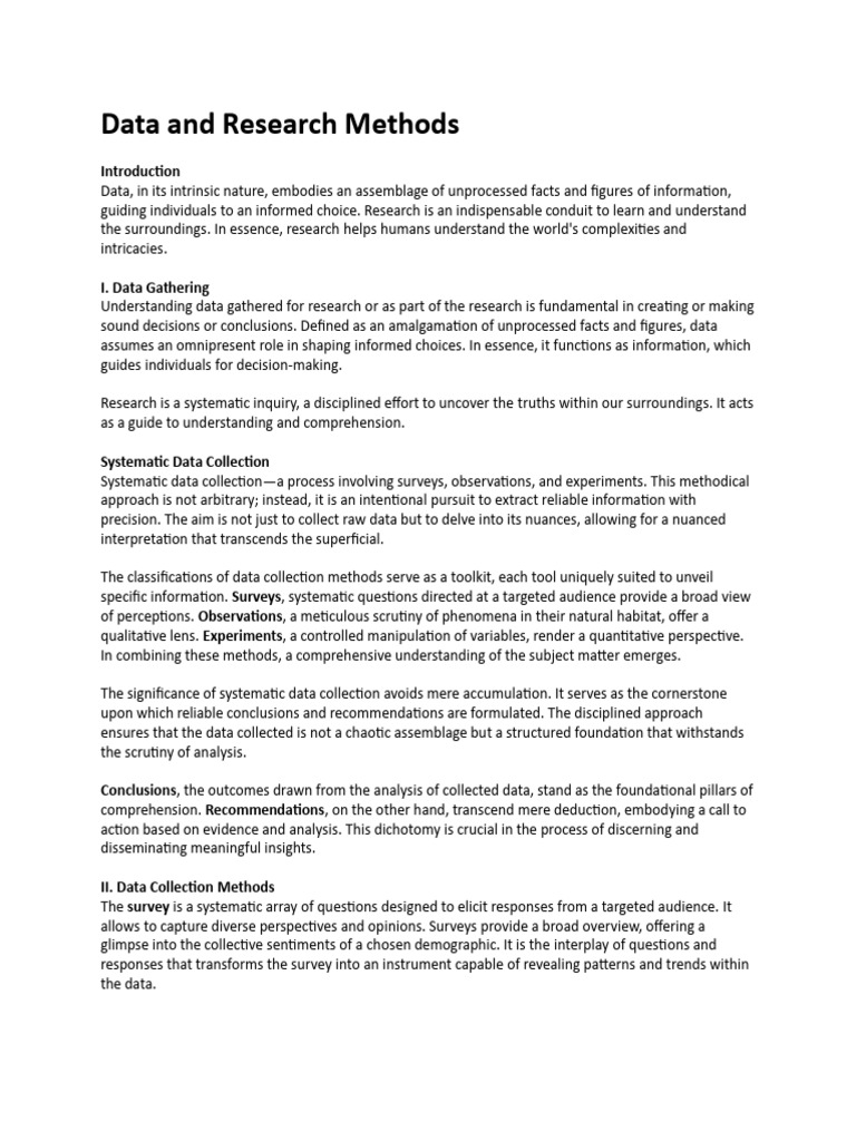 Data and Research Methods | Download Free PDF | Data | Methodology