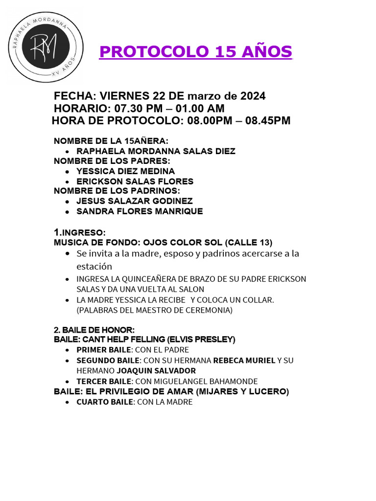 PROTOCOLO 15 AÑOS | PDF