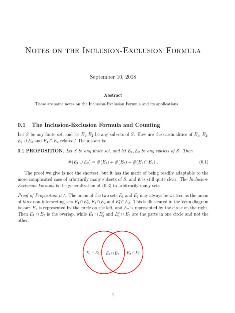 Inclusion Exclusion | PDF