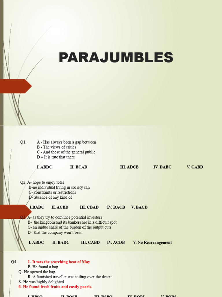 Parajumbles Worksheets | PDF | Science & Mathematics