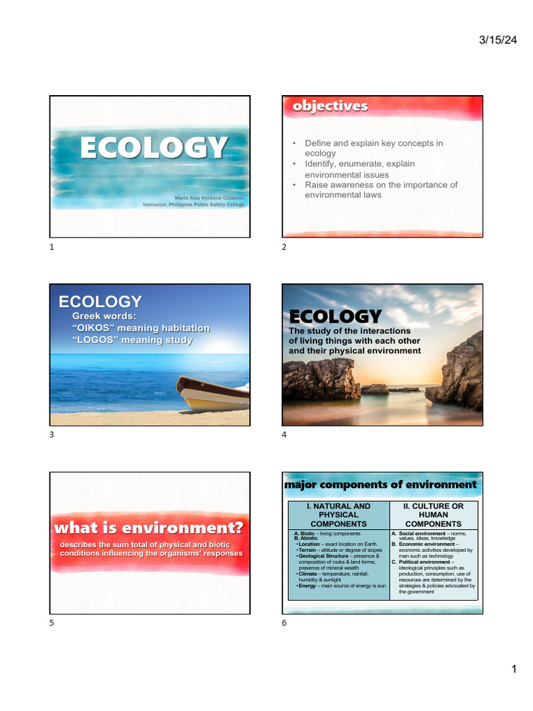 PSJLC Ecology 2024 Handouts | Download Free PDF | Natural Environment | Ecology