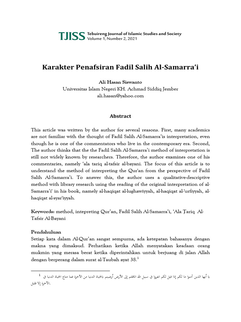 Admintjiss,+5 +Ali+Hasan +Penafsiran+Fadil+Salih+Revisi | PDF