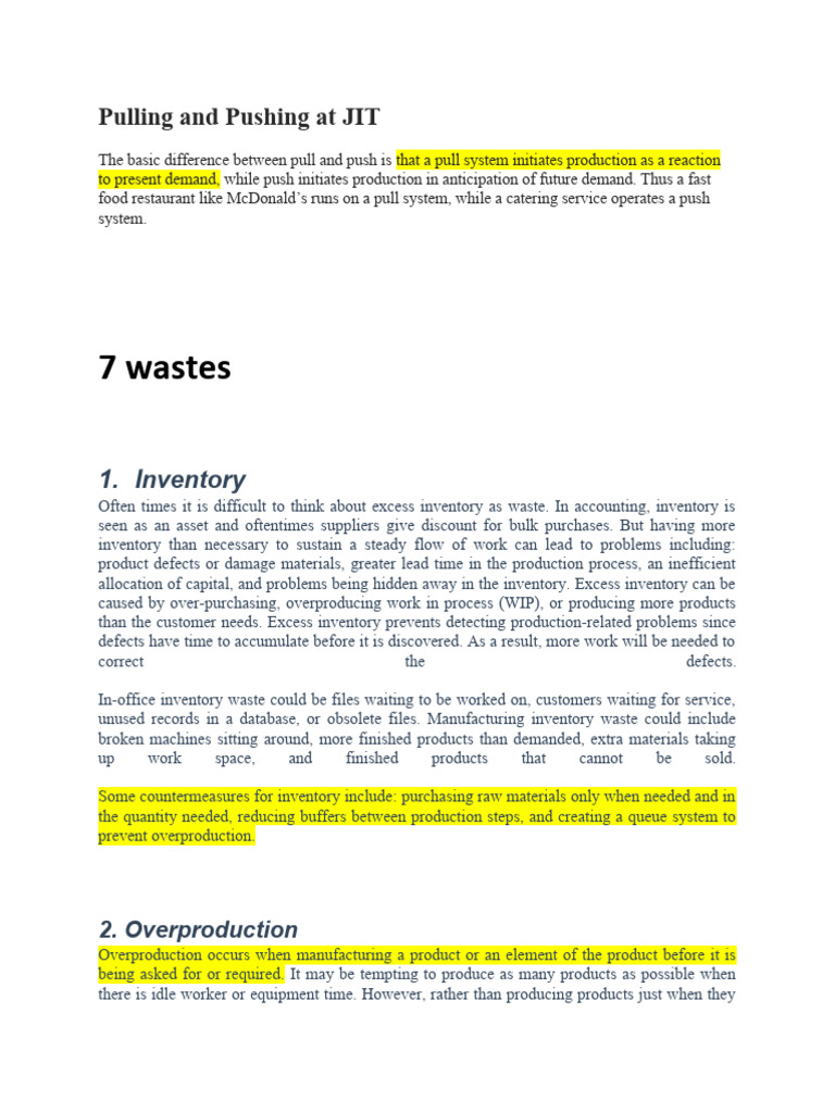 7 Wastesss | PDF | Inventory | Overproduction