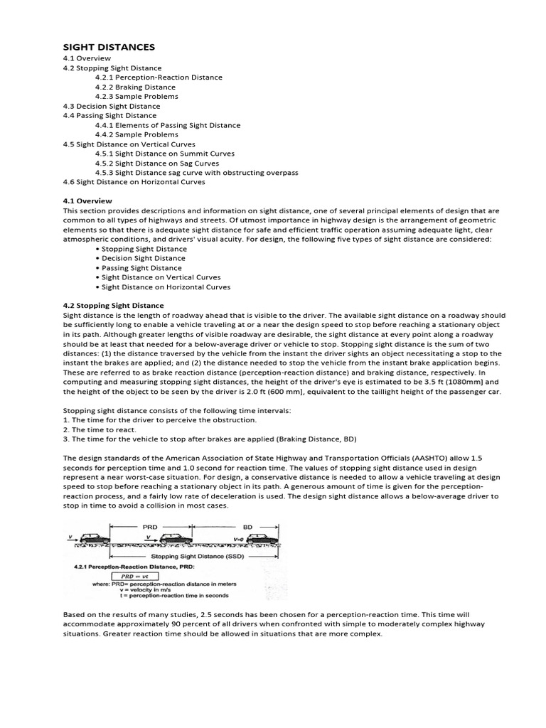 Sight Distance Guidelines for Drivers | PDF | Friction | Land Transport