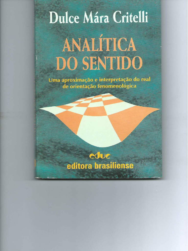 Analitica Do Sentido - Dulce Mara Critelli | PDF