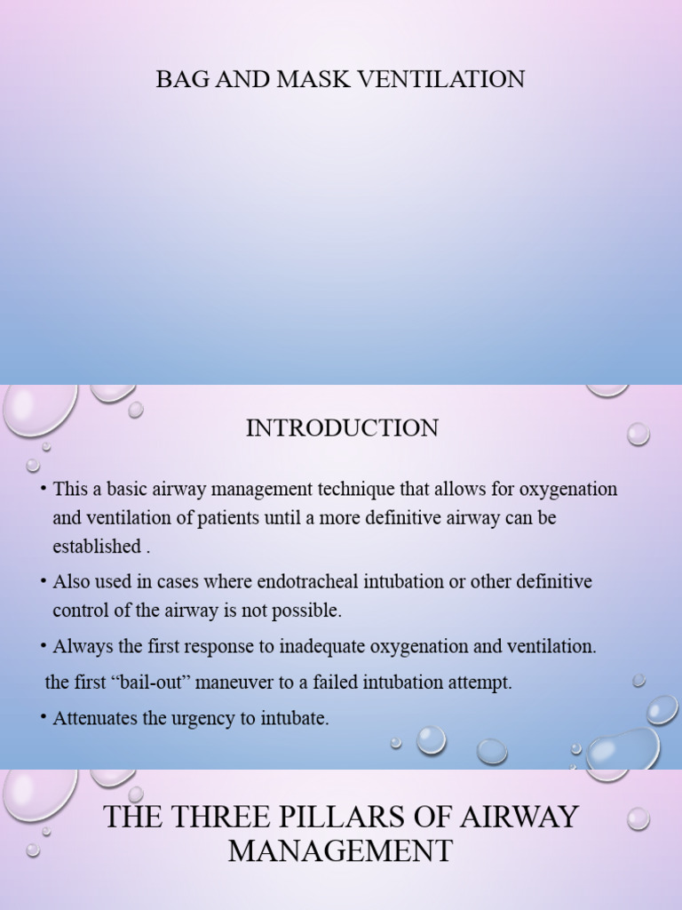 Bag and Mask Ventilation Guide | PDF | Respiratory Diseases | Anesthesia