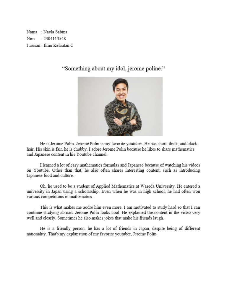 Jerome Polin | PDF | Travel | Language Arts & Discipline