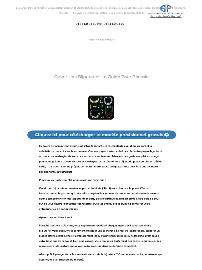 Ouvrir Une Bijouterie - Le Guide Pour Réussir | PDF | Plan d'affaires ...