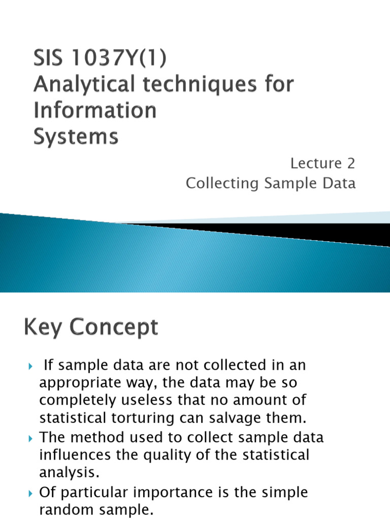 Week02B Collecting Sample Data | PDF | Sampling (Statistics) | Experiment