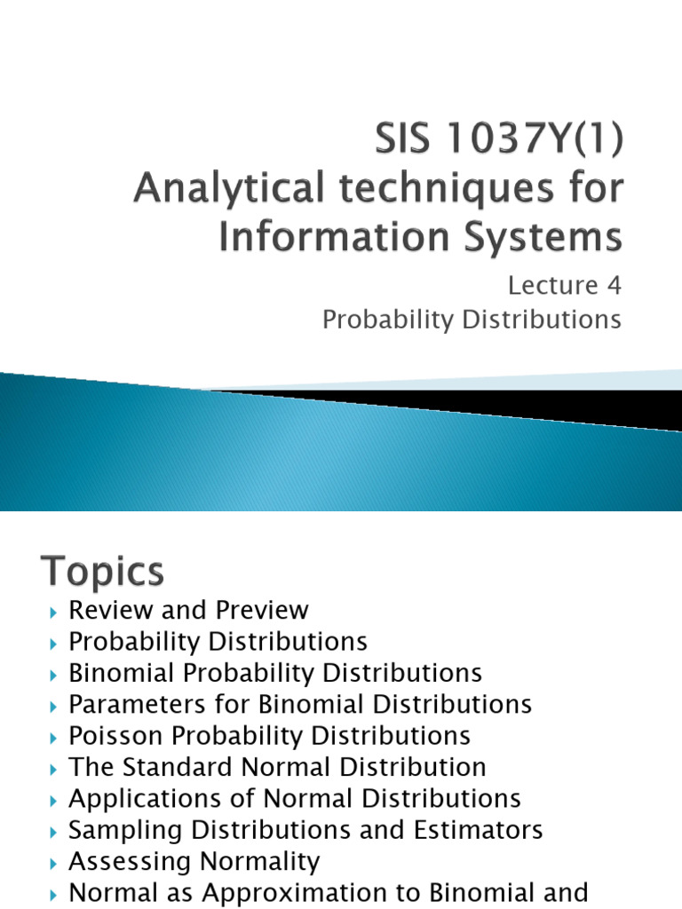 Week04 Proba Distribution | PDF | Probability Distribution | Normal Distribution