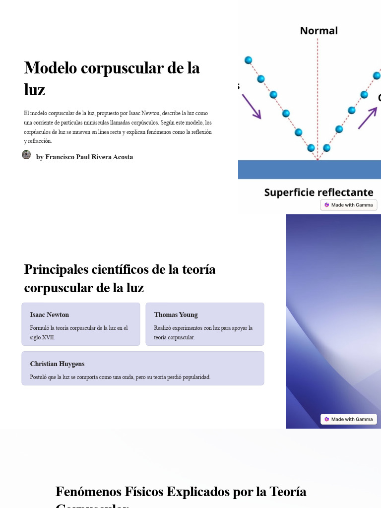 Modelo Corpuscular de La Luz | Descargar gratis PDF | Ligero | Mecánica ...