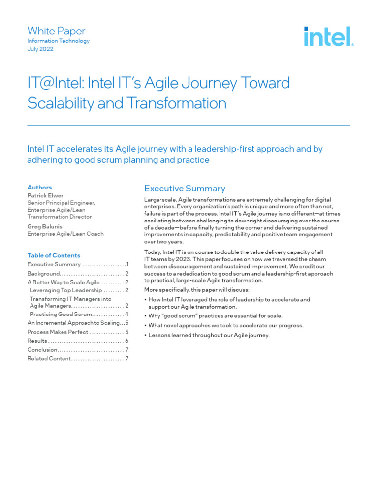 it-agile-journey-toward-scalability-paper | PDF | Agile Software Development | Scrum (Software ...