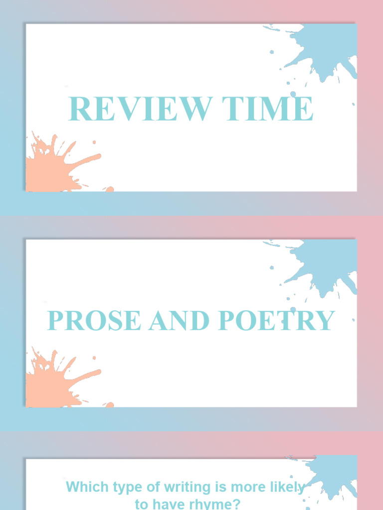 Review Time | PDF | Poetry | Rhyme