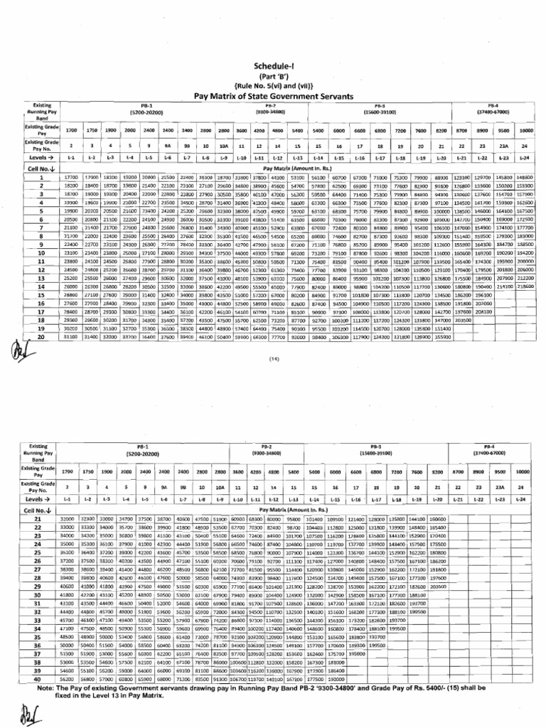 Pay Matrix | PDF | Technology & Engineering