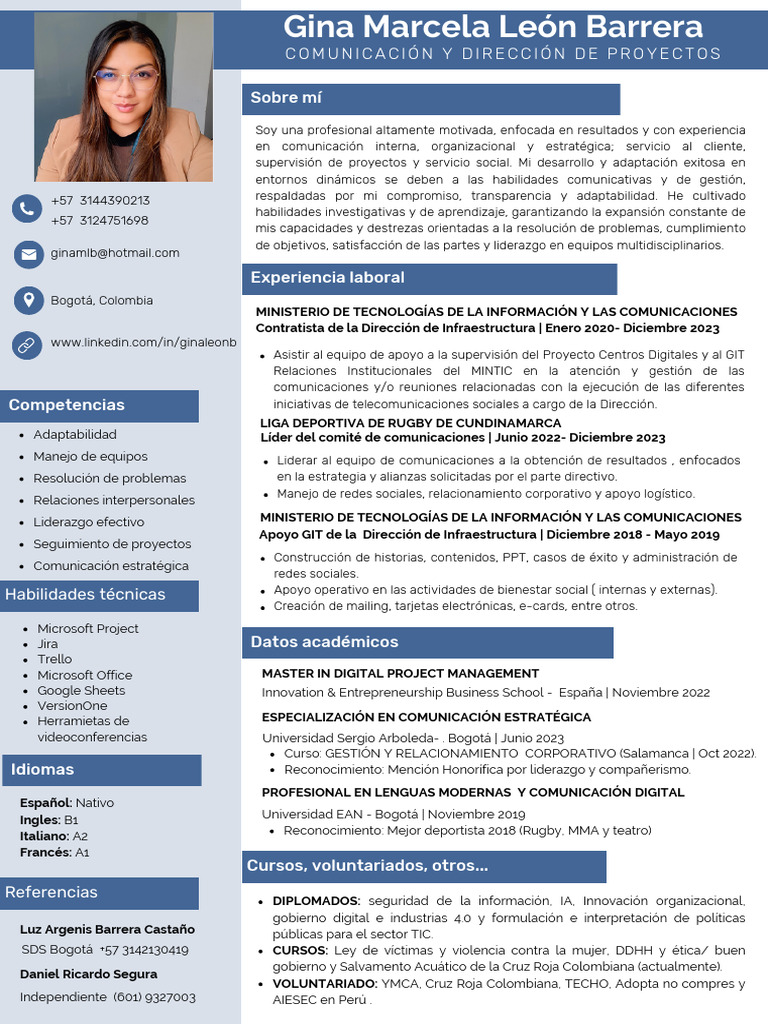 CV Gina Leon 1708652508 | PDF | Liderazgo