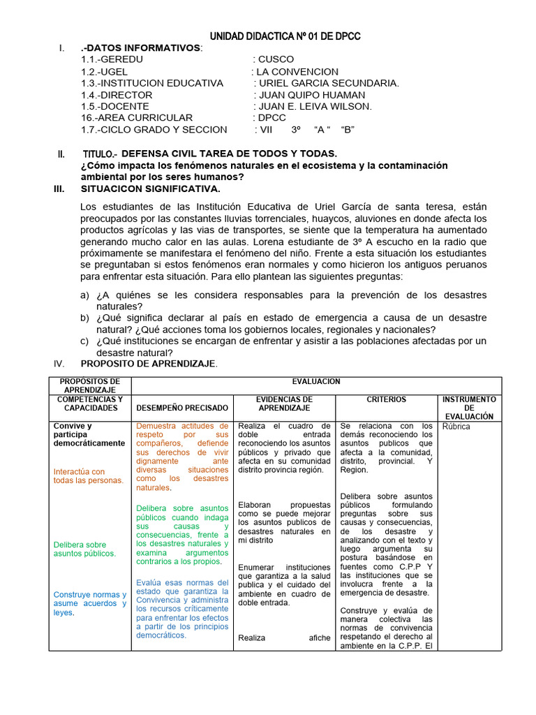 Ud 01 DPCC 2º 2024 | PDF | Aprendizaje | Las emociones