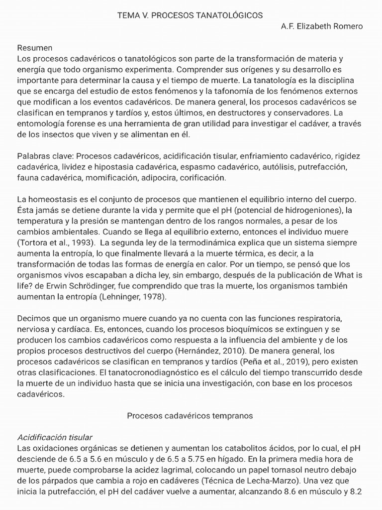 Procesos Cadavéricos - 230313 - 095244 | PDF