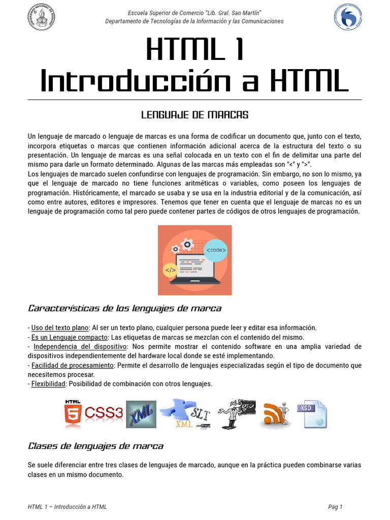 HTML 1 - Introducción A HTML | PDF | Informática