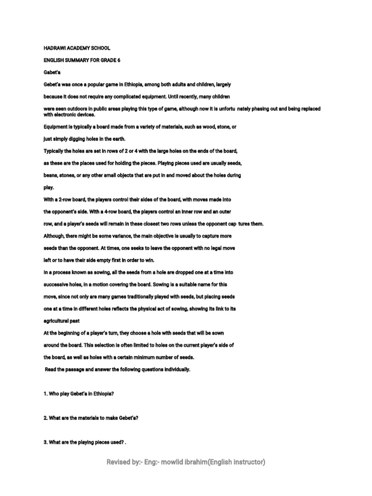 HADRAWI 6summary | PDF