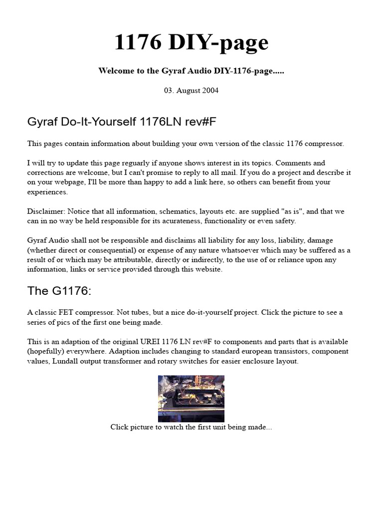 Gyraf Audio - DIY 1176 | PDF | Printed Circuit Board | Electrical Connector