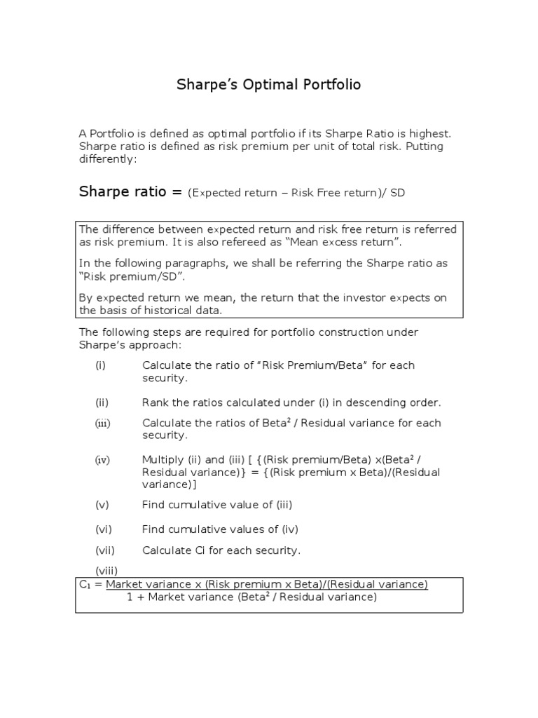 2 Sharpe1 | PDF | Beta (Finance) | Sharpe Ratio