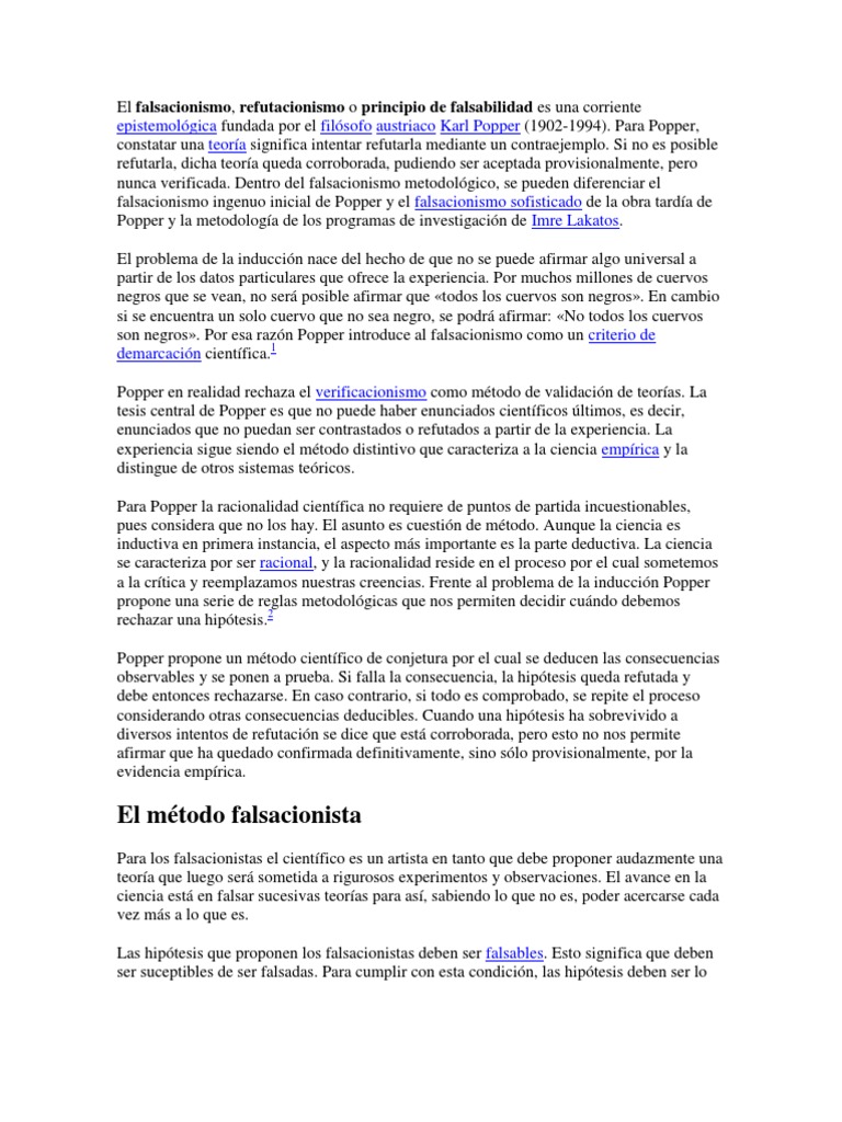 El Falsacionismo | PDF | Karl Popper | Science