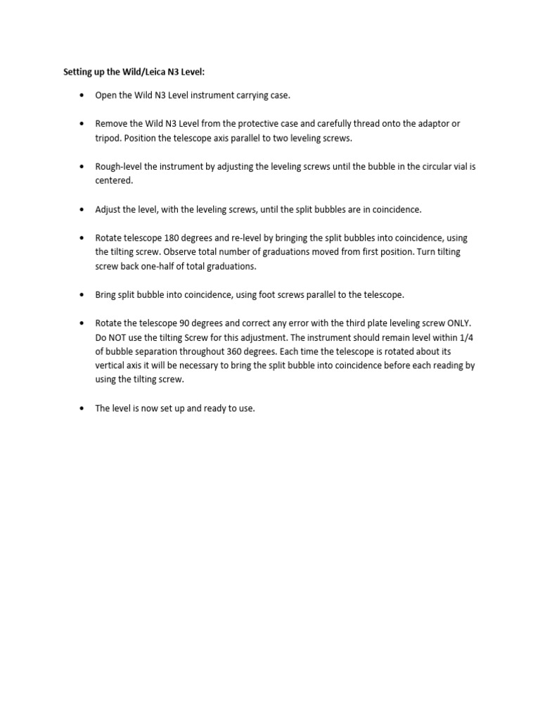 Setting Up the Wild N3 Level | PDF