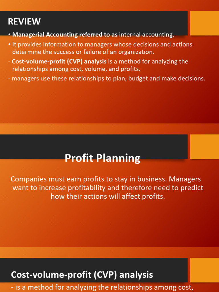 Managerial Accounting: Profit Planning Guide | PDF | Profit (Economics ...