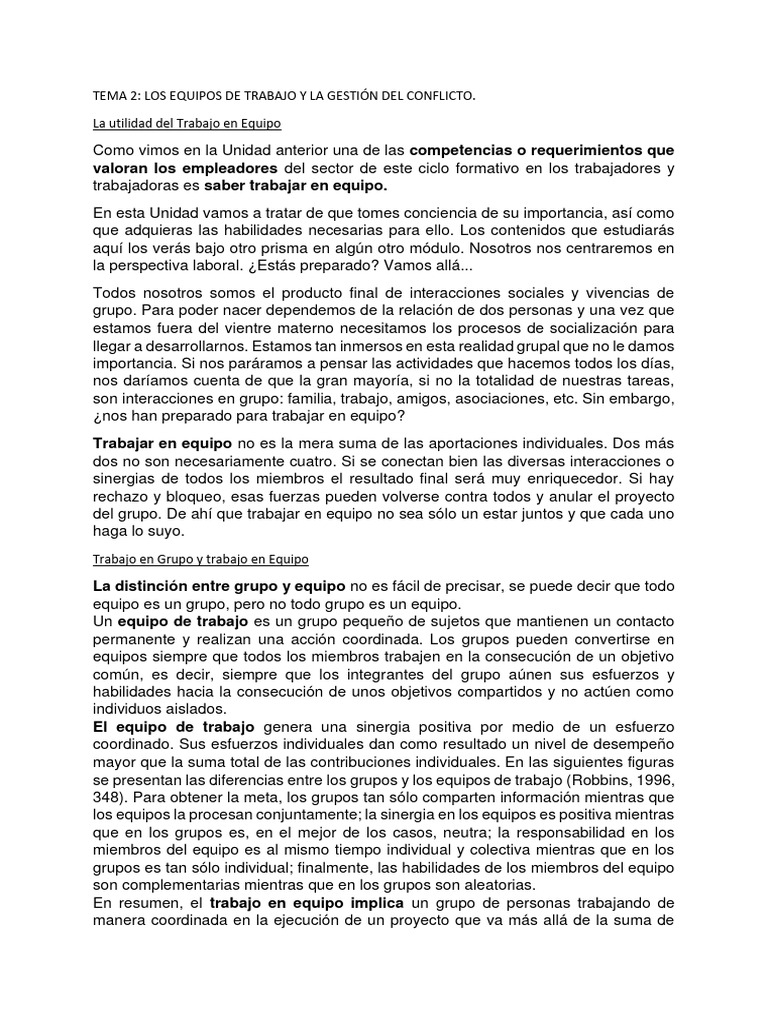 Tema 2 FOL | PDF | Comunicación | Liderazgo