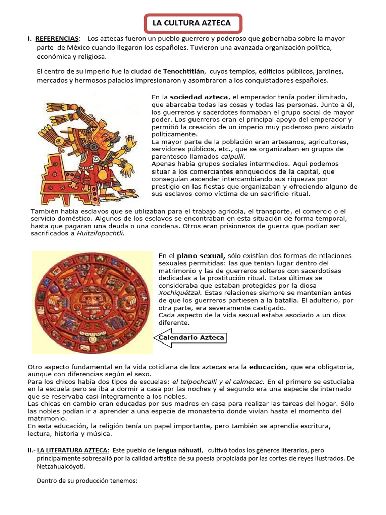 Cultura y Literatura Azteca: Un Análisis | PDF