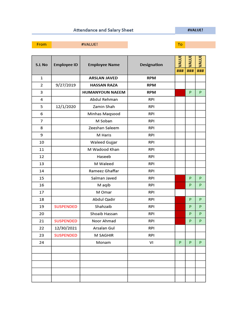 Attendance and Salary Overview | PDF