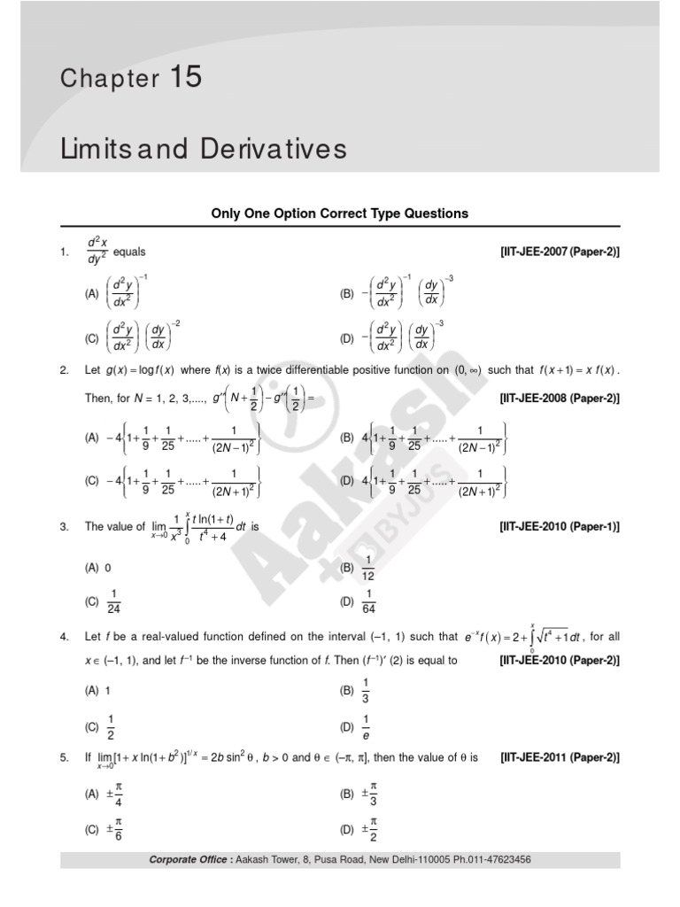 JEE Advanced Math Questions Archive | PDF | Functions And Mappings ...