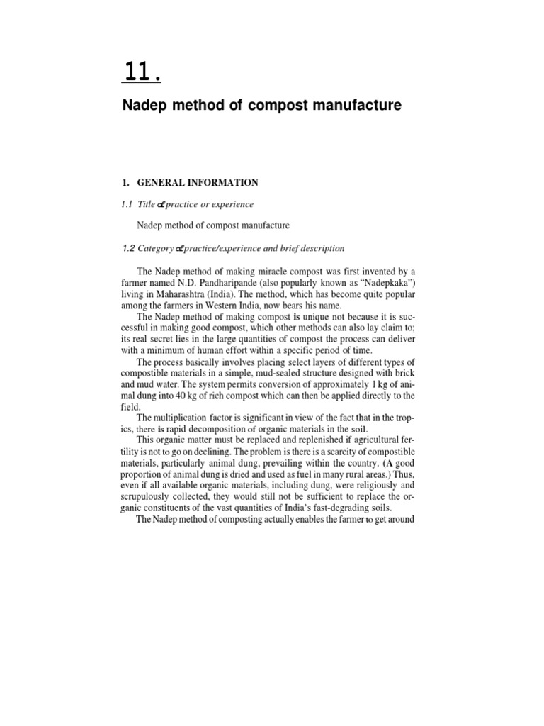 Nadep Method | Compost | Agriculture