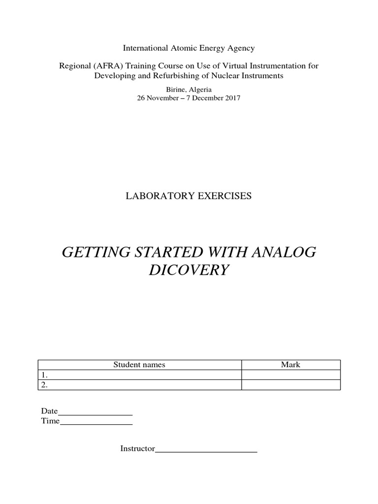 Lab1.2: GETTING STARTED WITH ANALOG DISCOVERY | PDF | Amplitude | Electricity