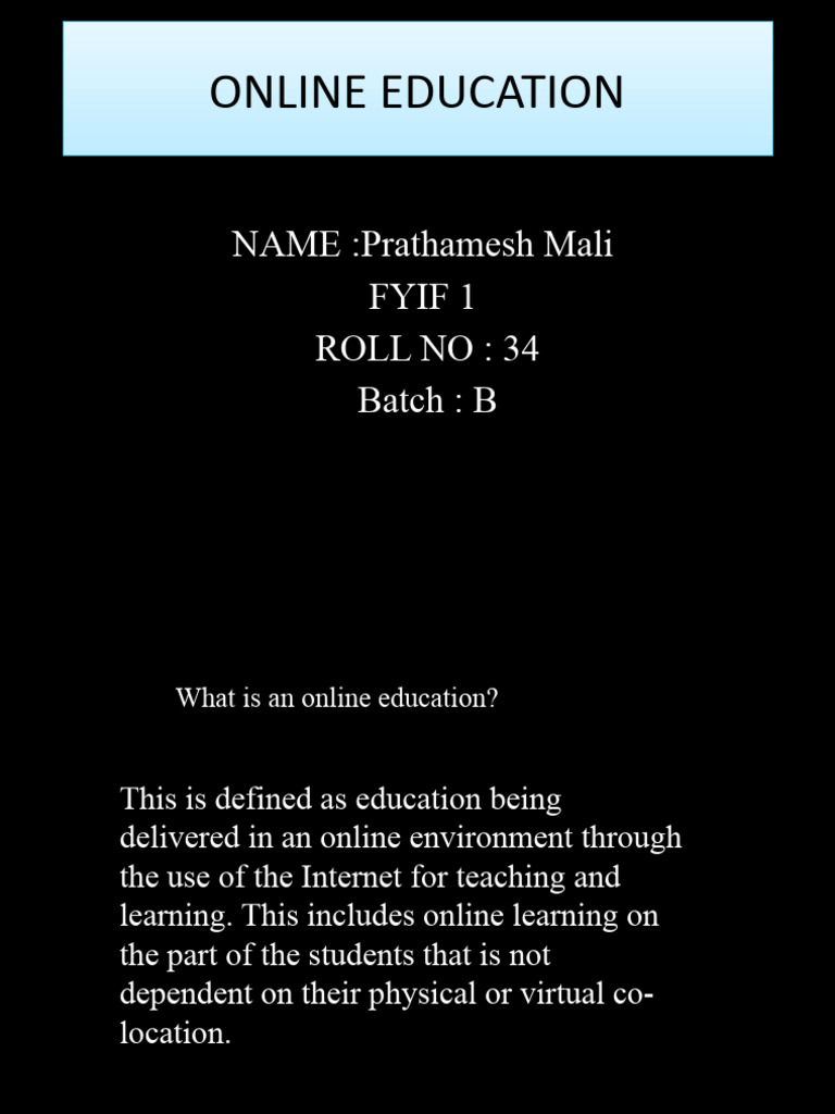 Online Education | PDF