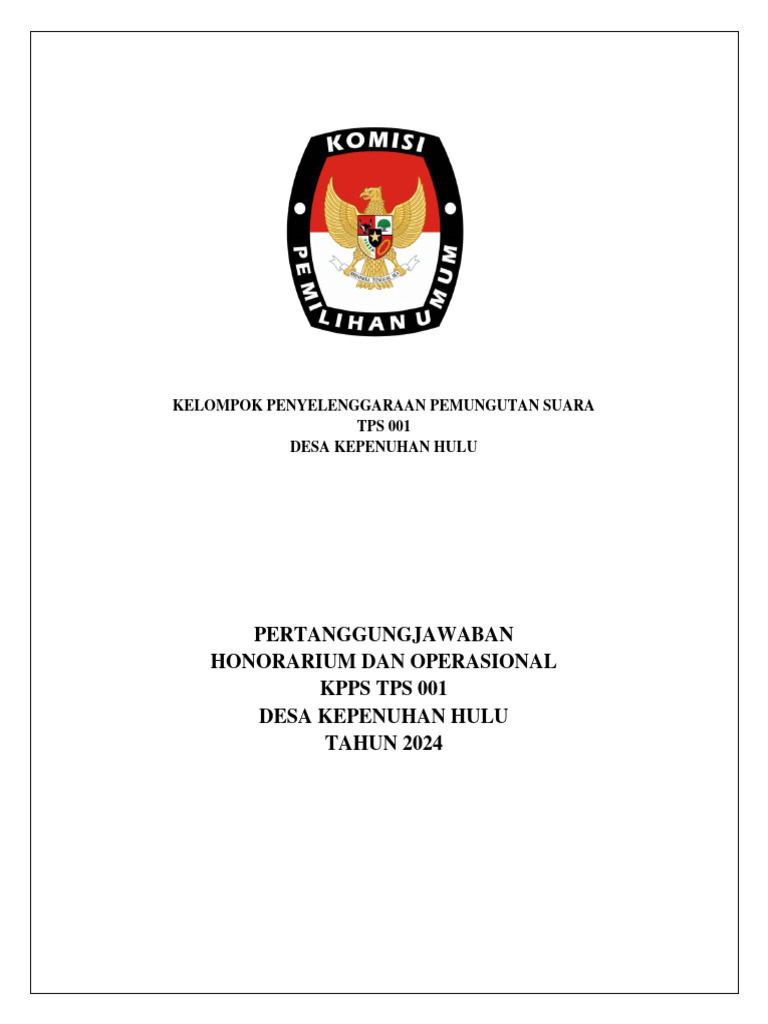 SPJ Tps 1 Kepenuhan Hulu Pemilu 2024 Paling Fix | PDF