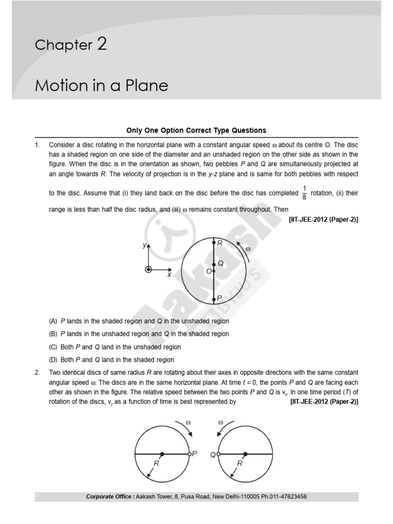 JEE Physics Questions on Motion and Vectors | PDF | Teaching Methods ...
