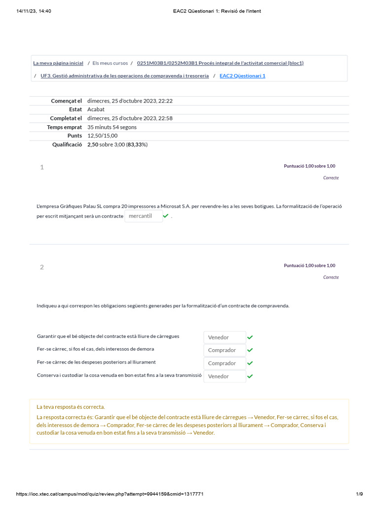 EAC2 Qüestionari 1 - Teòric | PDF