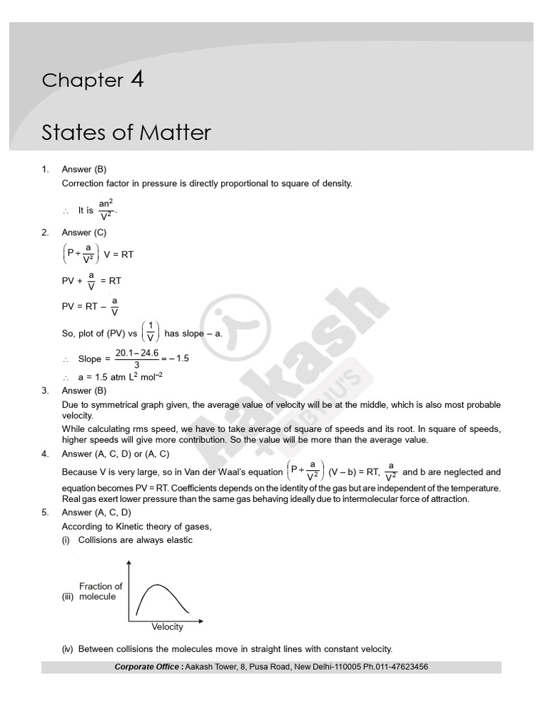 C Sol Ch-04 States of Matter | PDF | Gases | Applied And ...