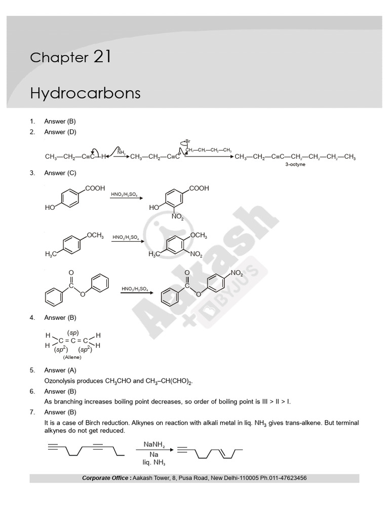 C Sol Ch-21 Hydrocarbons | PDF | Chemistry | Organic Chemistry