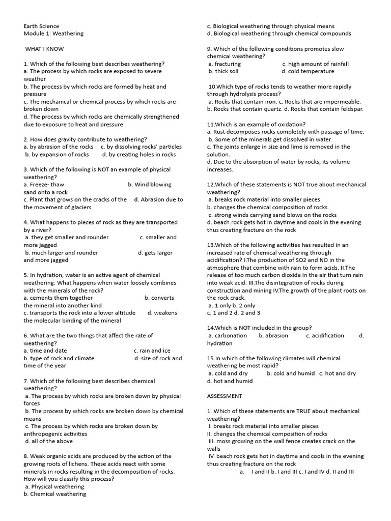 Understanding Weathering Processes | PDF | Magma | Rock (Geology)