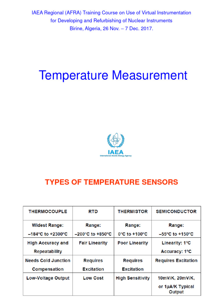 Temperature Sensor Types and Applications | PDF | Computers ...