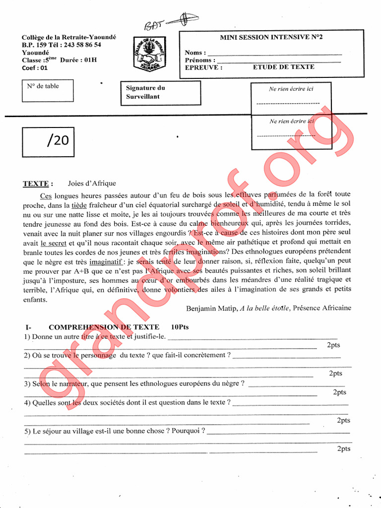 Etude Texte 5eme Seq2 College Retraite 2020 2021 | PDF