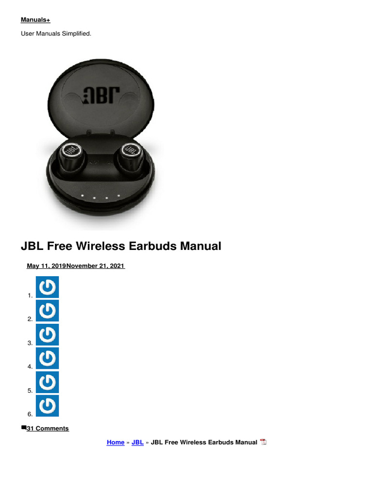 jbl-free-wireless-earbuds-manual (1) | PDF