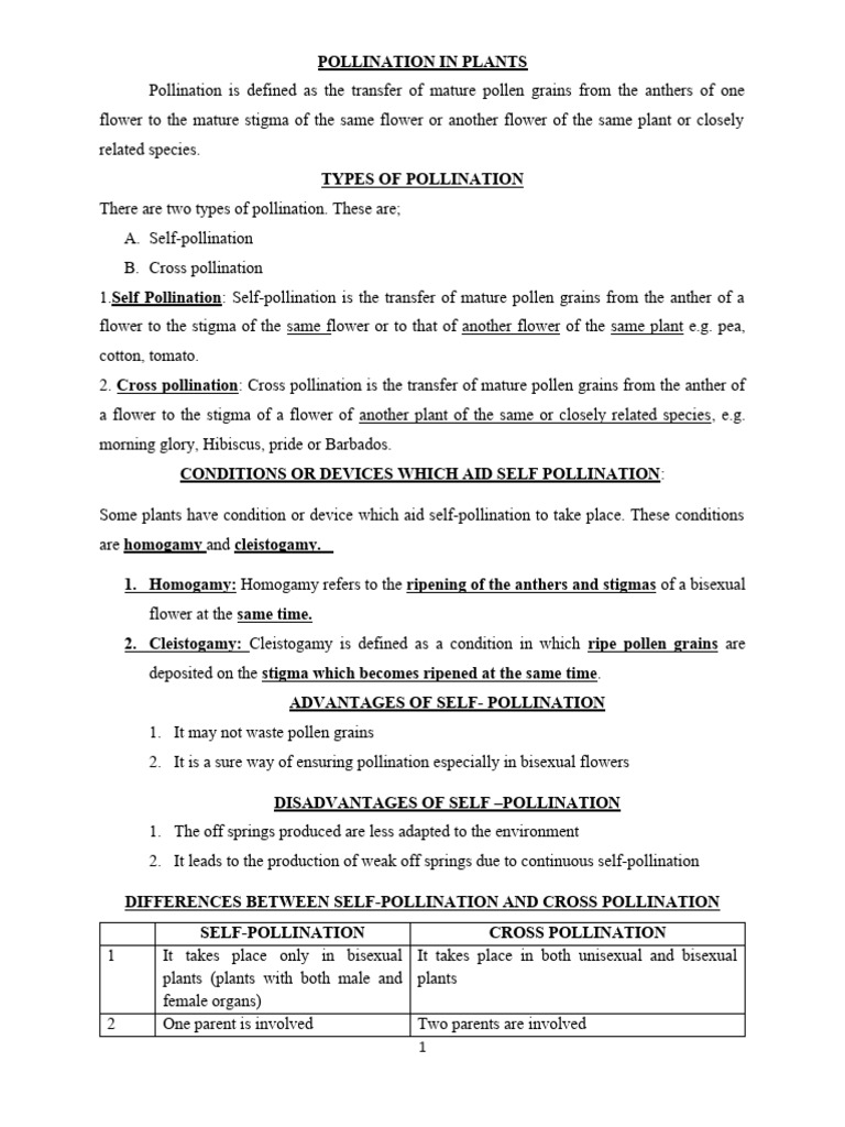 Week 4a-Pollination | PDF | Flowers | Pollination