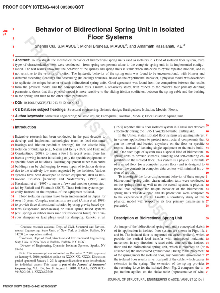 ASCE Bidirectional Spring Paper | PDF | Rotation | Amplitude